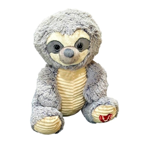 Kellytoy | Toys | Kellytoy Gray Sloth Plush Ribbed Stuffed Animal Red ...